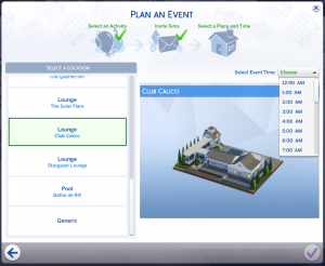 Plan Event - Sims Online
